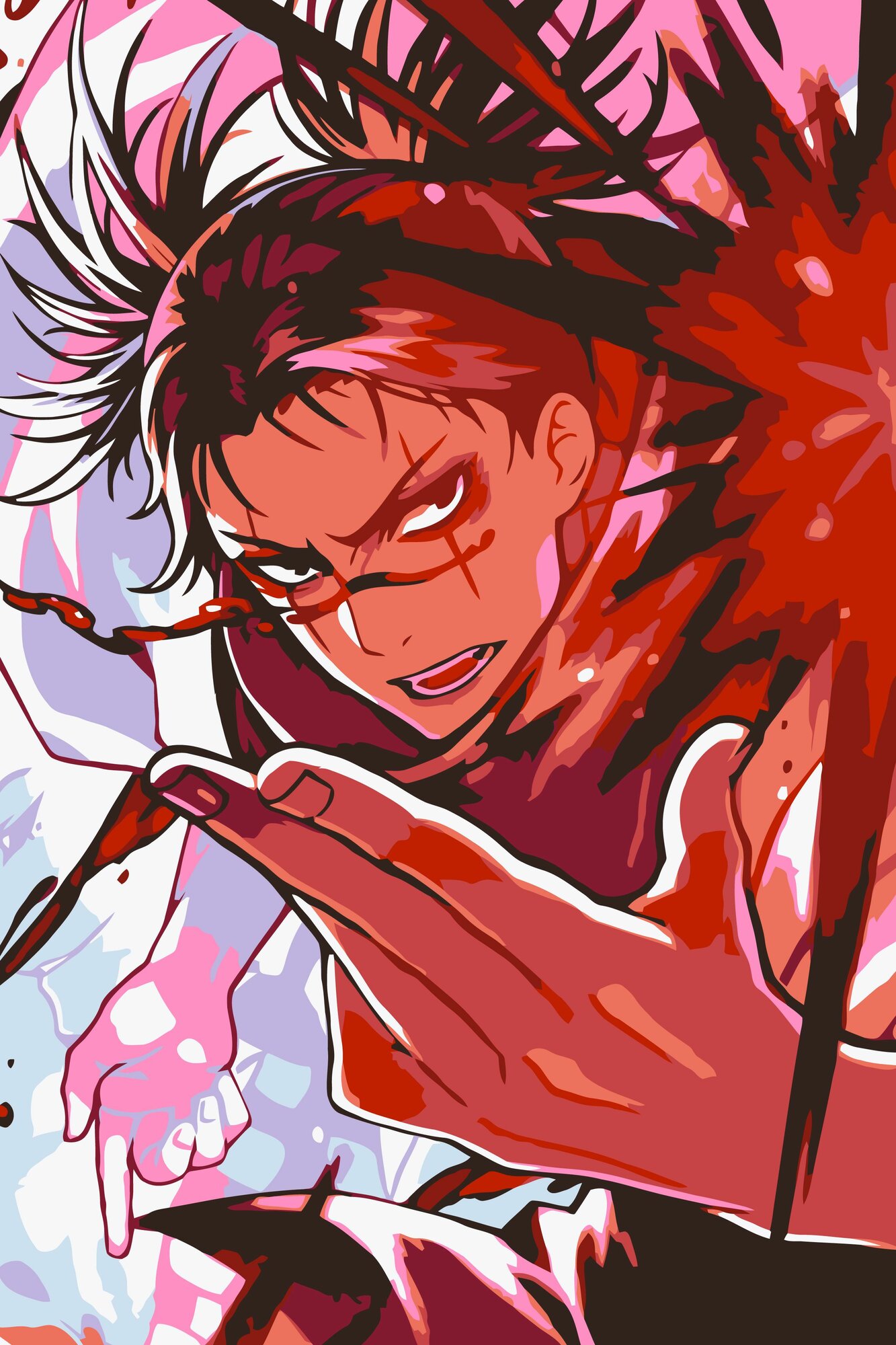 Детская картина по номерам E3111 "Аниме Магическая Битва -Джуджутсу Кайсен " 20x30