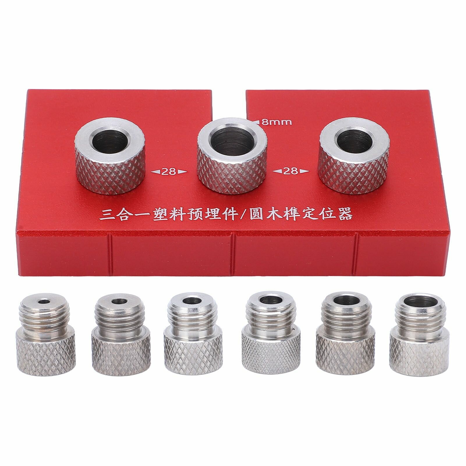 Деревянный дюбель кондуктор, 3 в 1, локатор, позиционирующий нож, красный