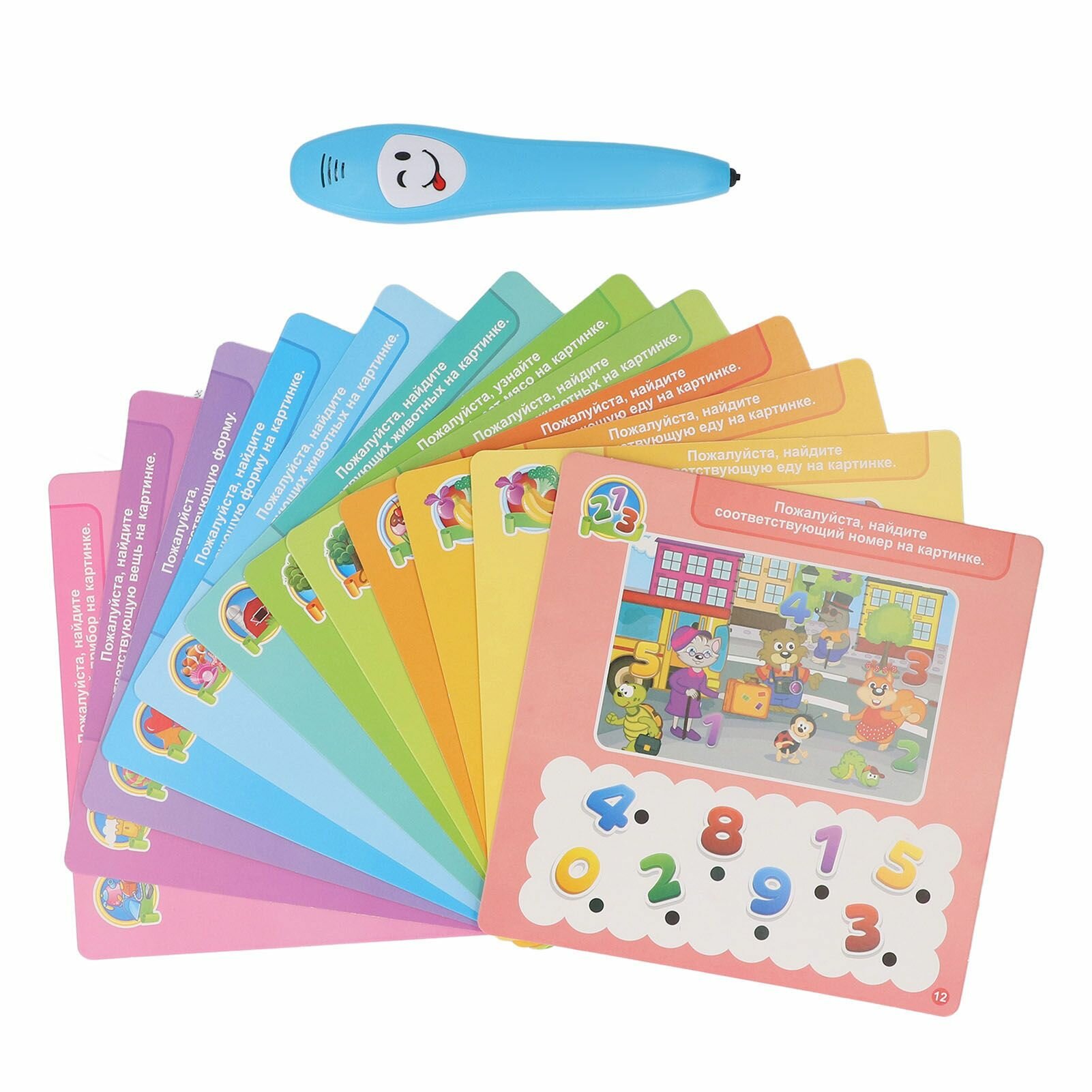 Электронная обучающая интерактивная ручка для начинающих, обучающие игрушки для чтения, говорящая ручка для детей с 12 карточками