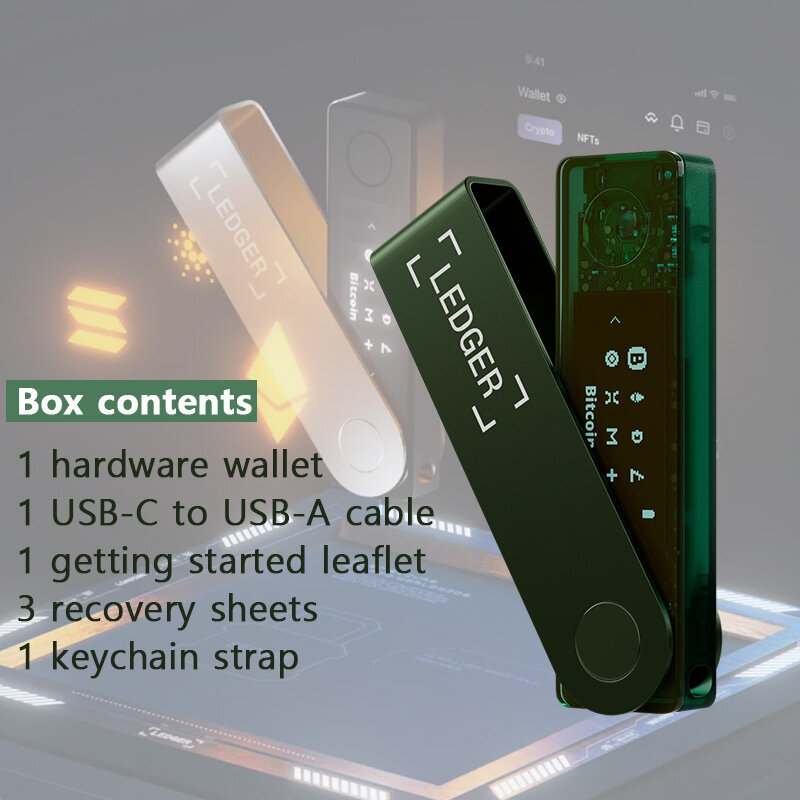 Аппаратный криптокошелек Ledger Nano X 2025 Аппаратный кошелек для криптовалют Bluetooth Emerald Green
