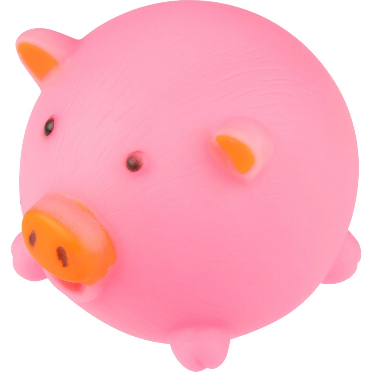 Рыжий кот Свинка - игрушка-пищалка для животных, мягкая резиновая 8 см, развлекательная