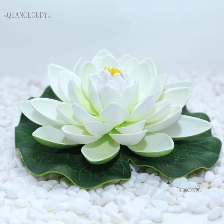Искусственные цветы лотоса и лилии QIANCLOUDY Белый, White