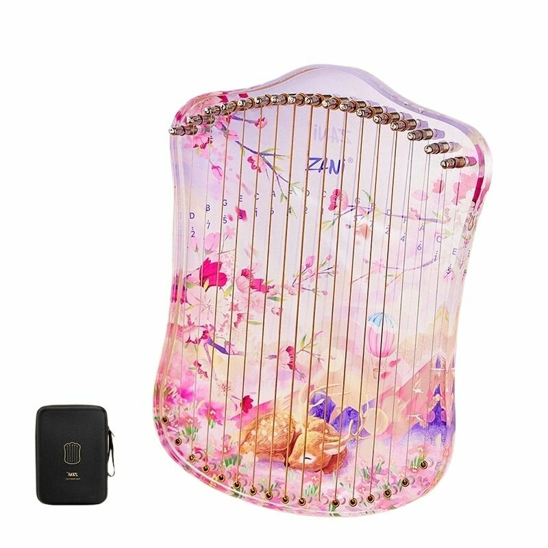 Лира, окрашенная акрилом 17 тонов.