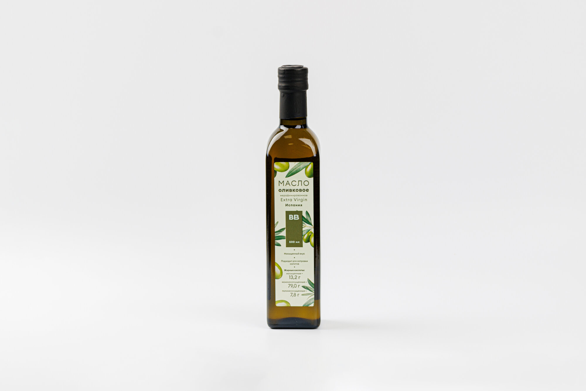 Масло оливковое "ВкусВилл", нерафинированное, Extra Virgin, стеклянная бутылка, 0,5 л