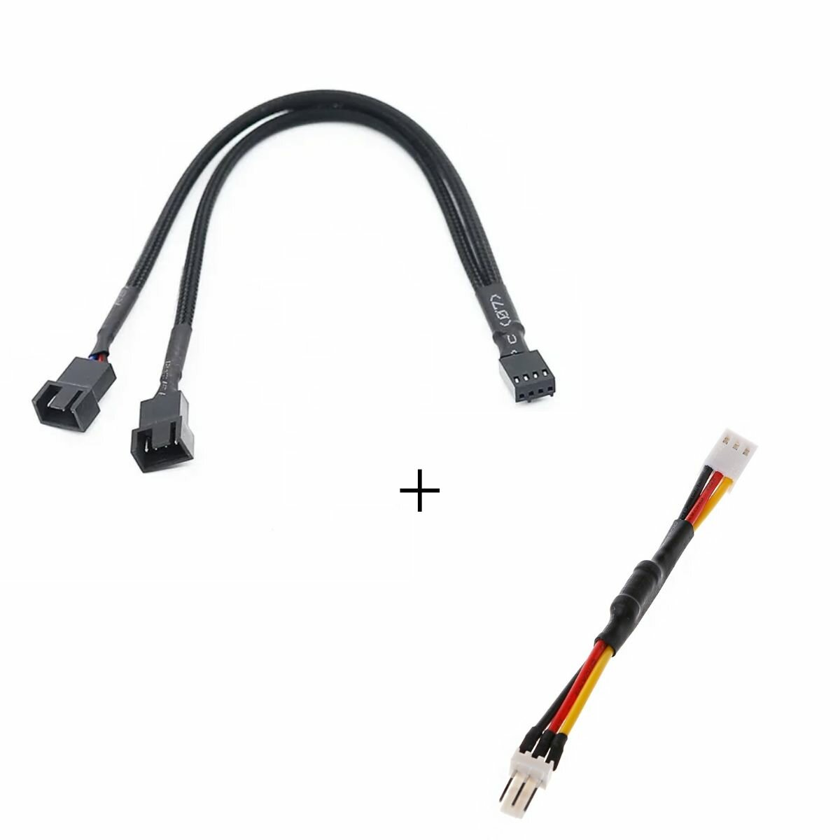 Набор из резистора 3 pin для компьютерного куллера для снижения шума + разветвитель для двух кулеров в оплетке