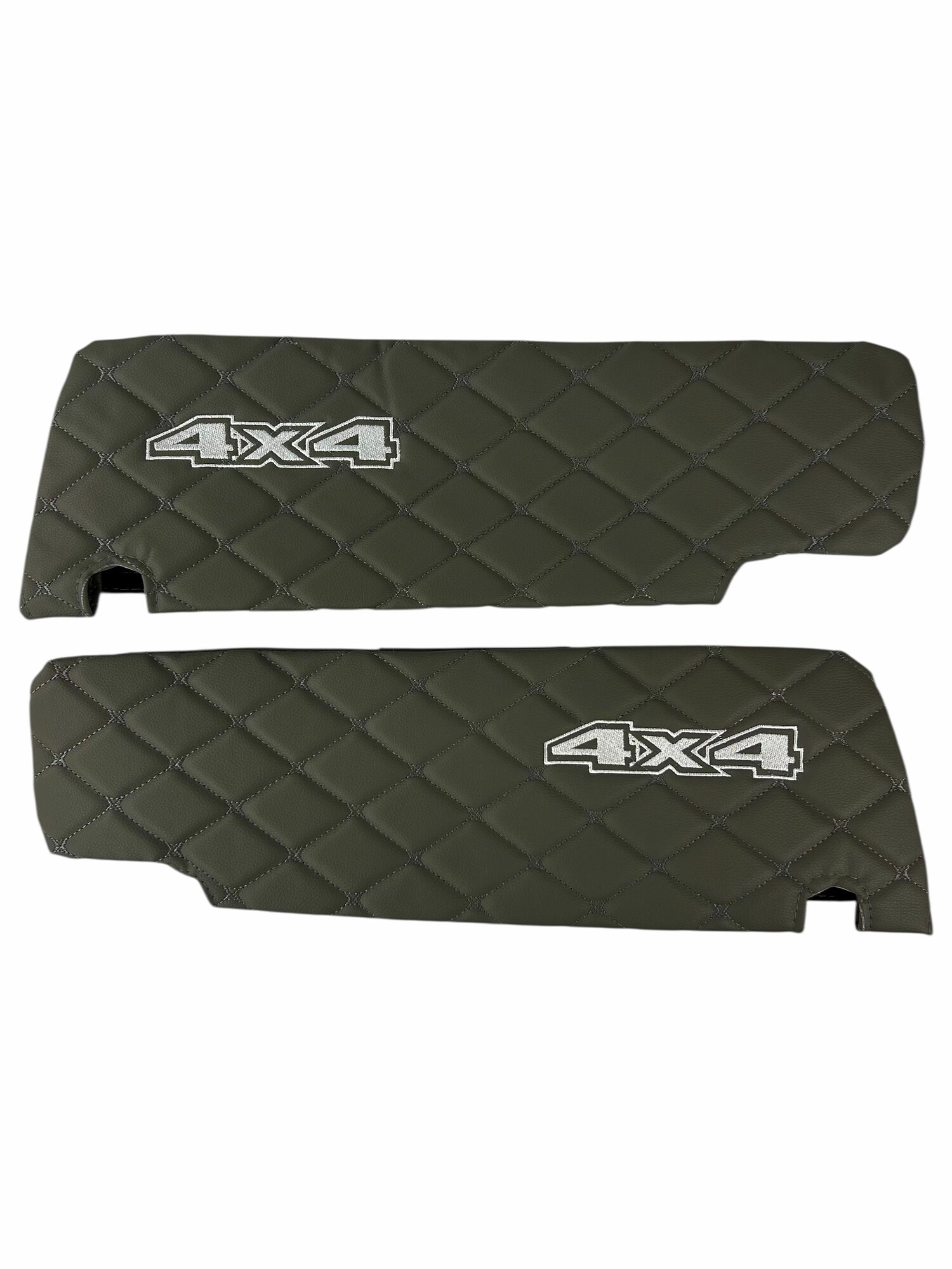 Чехлы на козырьки УАЗ Патриот, Пикап, Профи с лого 4х4, серый ромб