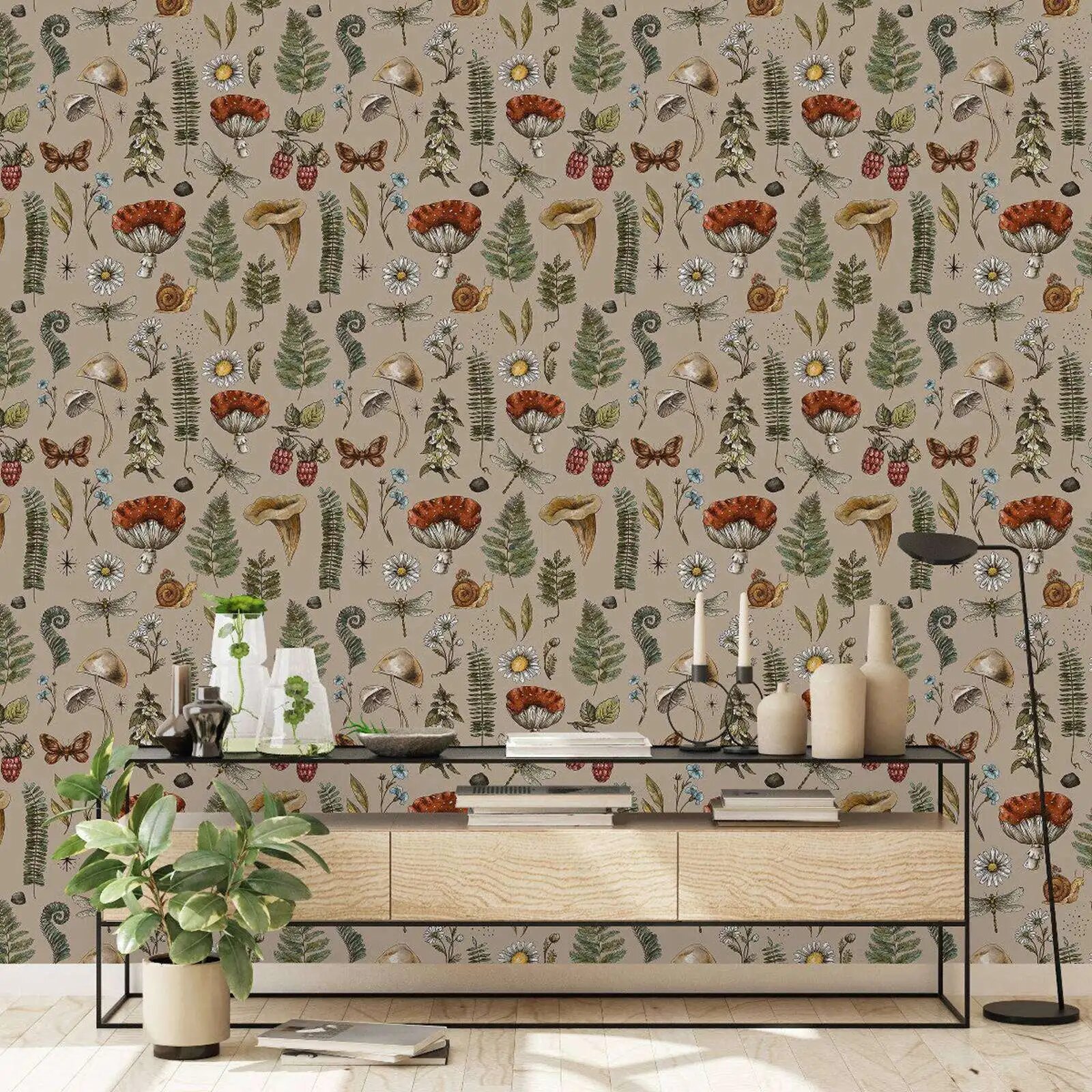 Винтажные бумажные обои Pixel&Wall Woodland Nature Tradition Un-paste