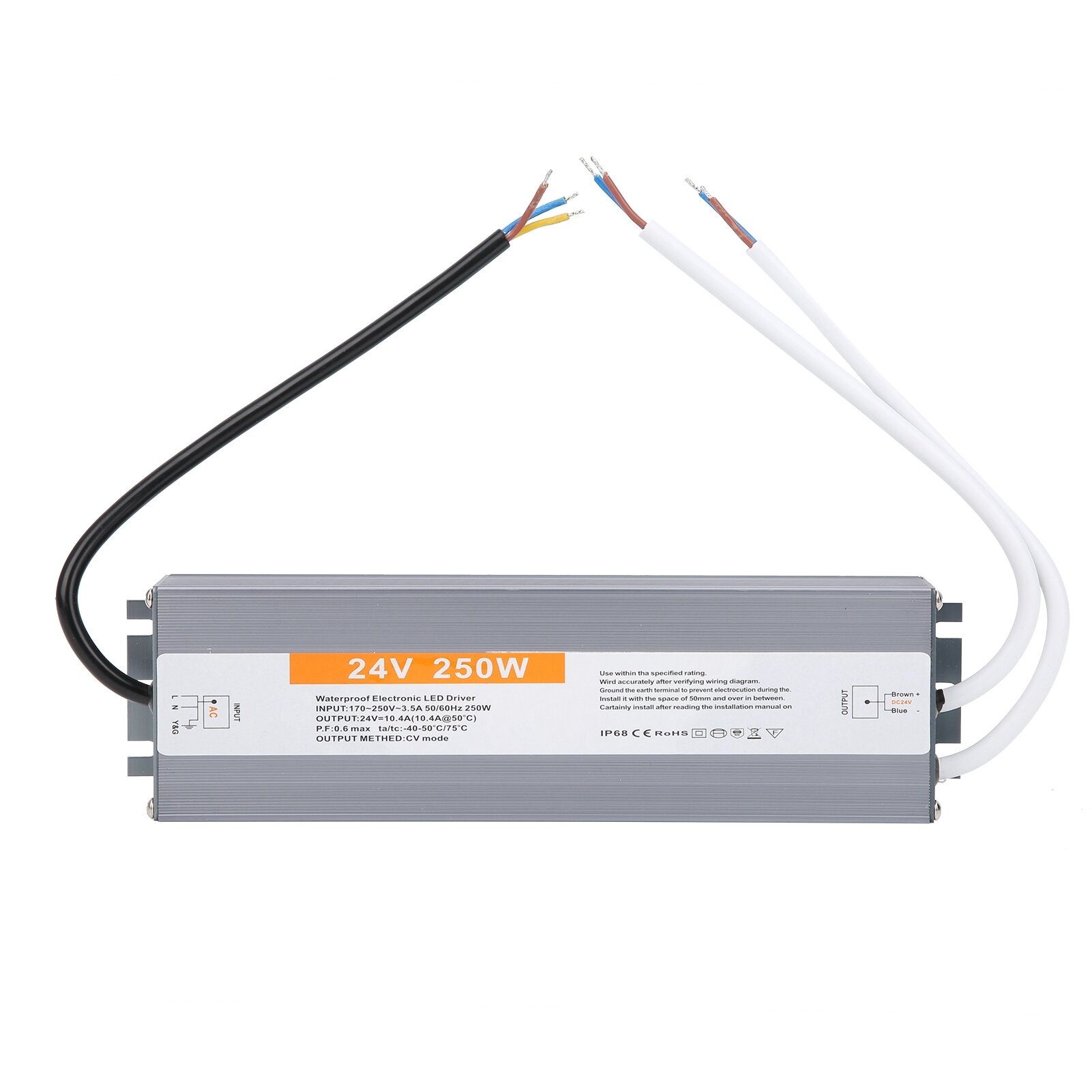 Водонепроницаемый импульсный блок питания для светодиодов 250 Вт, переменный ток 170–250 В, драйвер-трансформатор