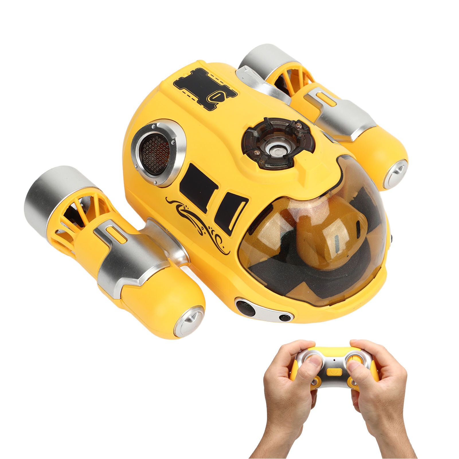 Моторная лодка с дистанционным управлением и аккумулятором 500 мАч, подводная лодка-распылитель, газовая лодка для бассейнов и озер, игрушки желтого цвета