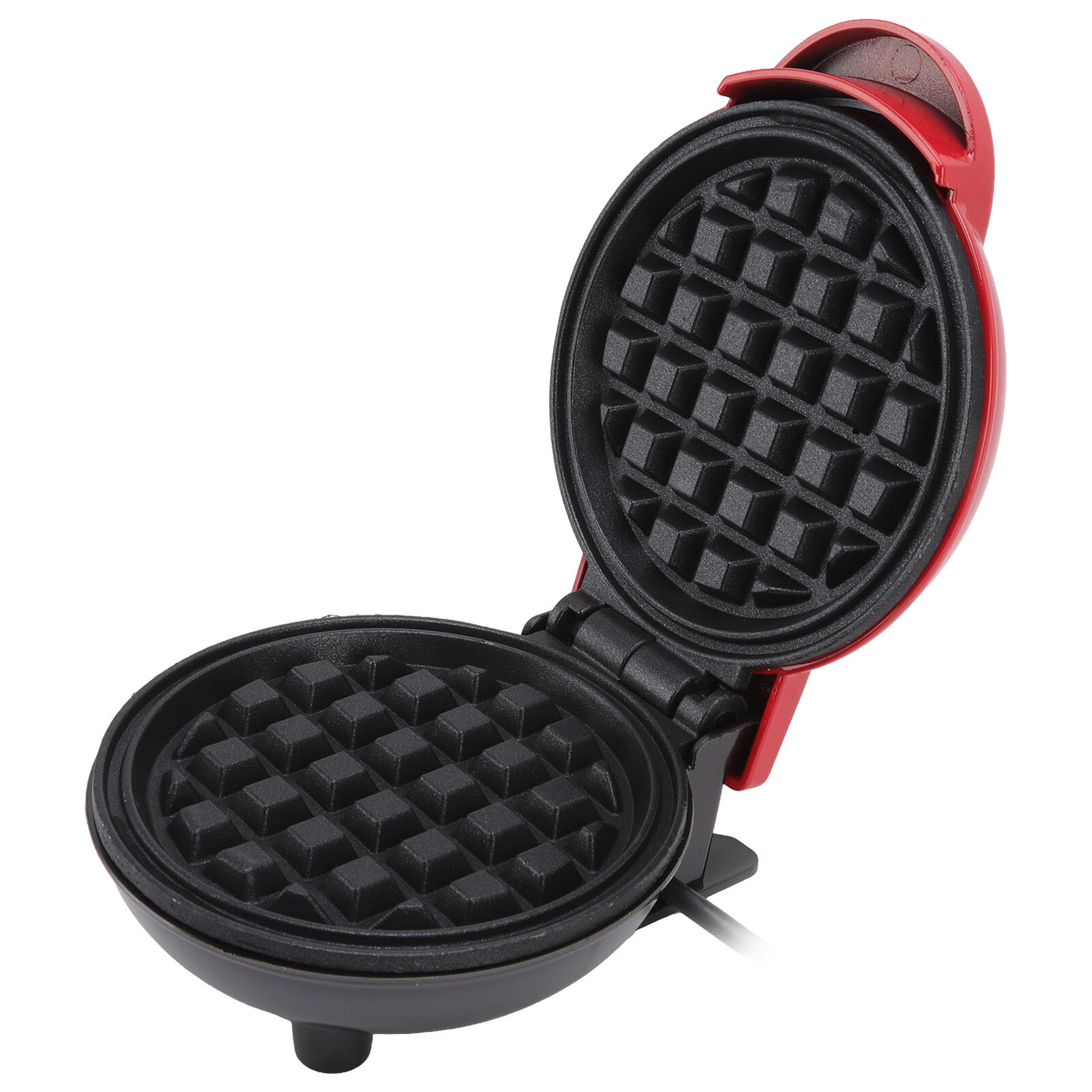 Вафельница Красная Домашняя Мини Нон-Стик Вафельная Машина Портативная Машина для Завтрака 350W PP Алюминиевый сплав 8.8x12.2 см 603г