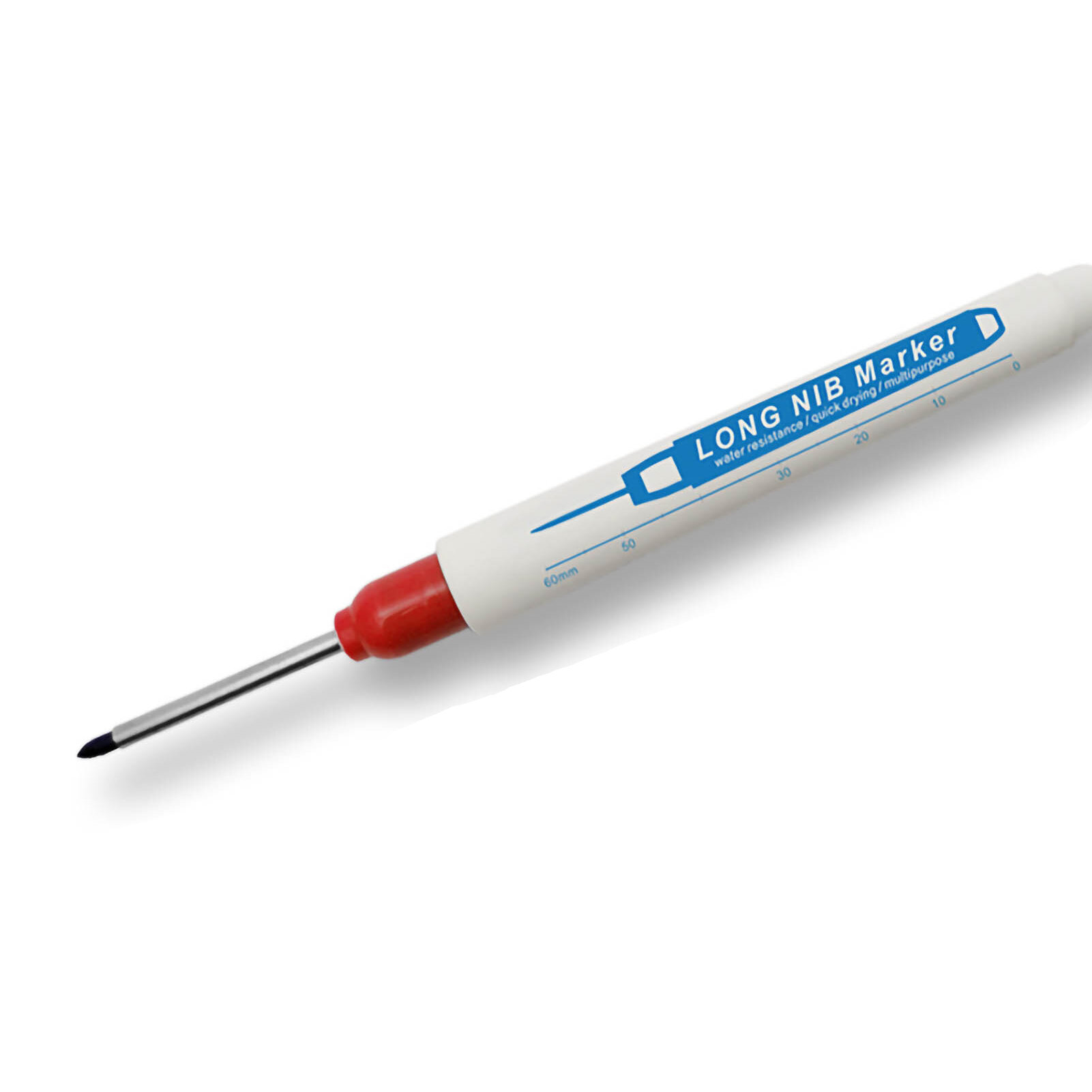 Многофункциональный водонепроницаемый маркер с длинным наконечником, длиной 30 мм, для глубоких отверстий, для работы по дереву, красный.