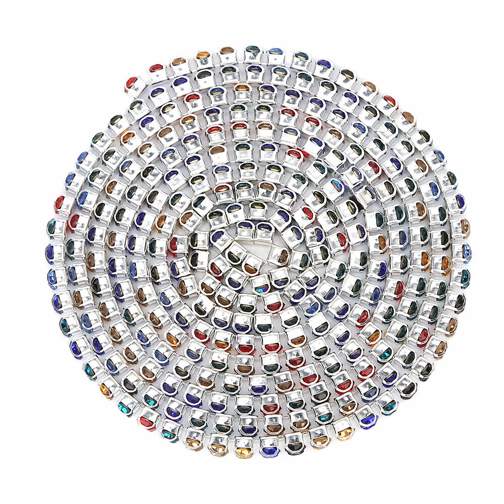 Красивая искусственная цепочка со стразами для отделки, DIY украшения для одежды, аксессуары для декора одежды, разноцветный стиль, 2-4 мм.