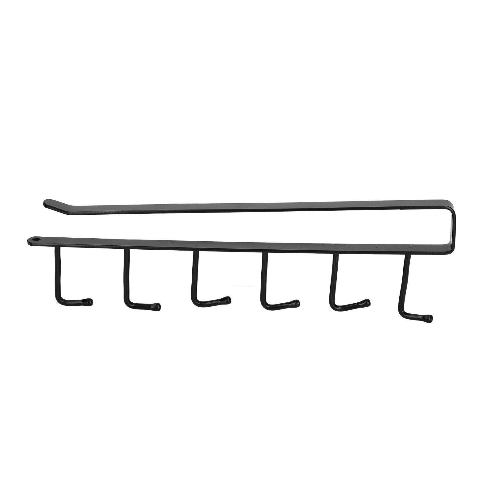 Подставка для кофейных кружек с 6 крючками, элегантный стиль, удобная, практичная, устойчивая, надежная, износостойкая кухонная полка для дома, черная.