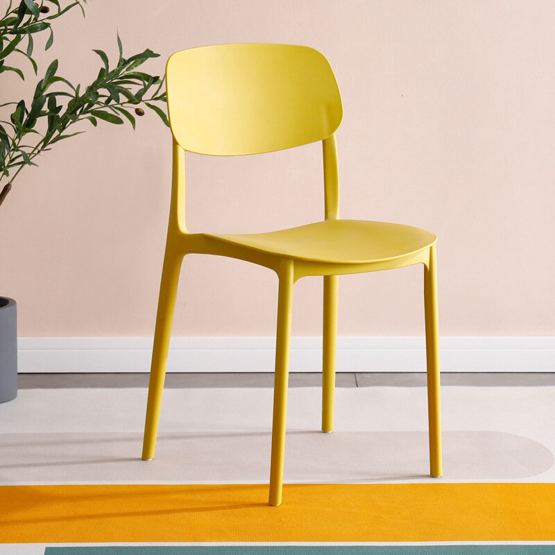 Обеденный стул, утолщенный стул, штабелируемый скандинавский обеденный стол и стул, дизайнерский креативный табурет со спинкой