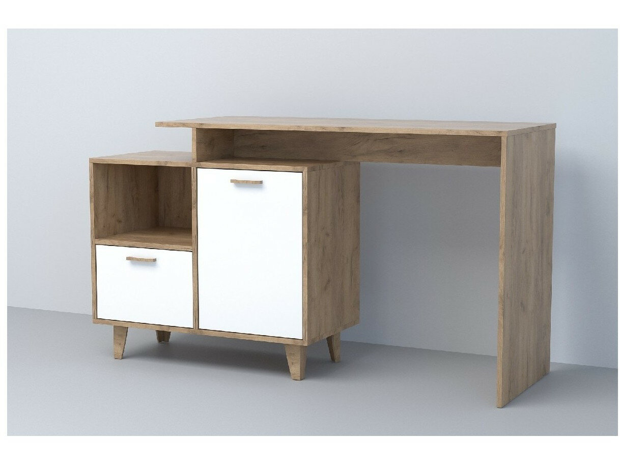 Стол Ст-2 НГв современном стиле, (Глянец Белый/Дуб Крафт Золотой)