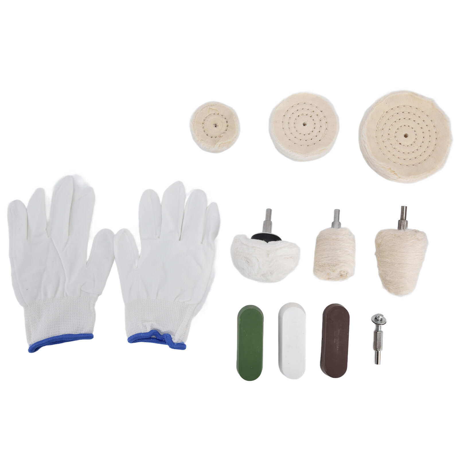 Набор полировальных кругов, 11 шт, с воском и войлоком