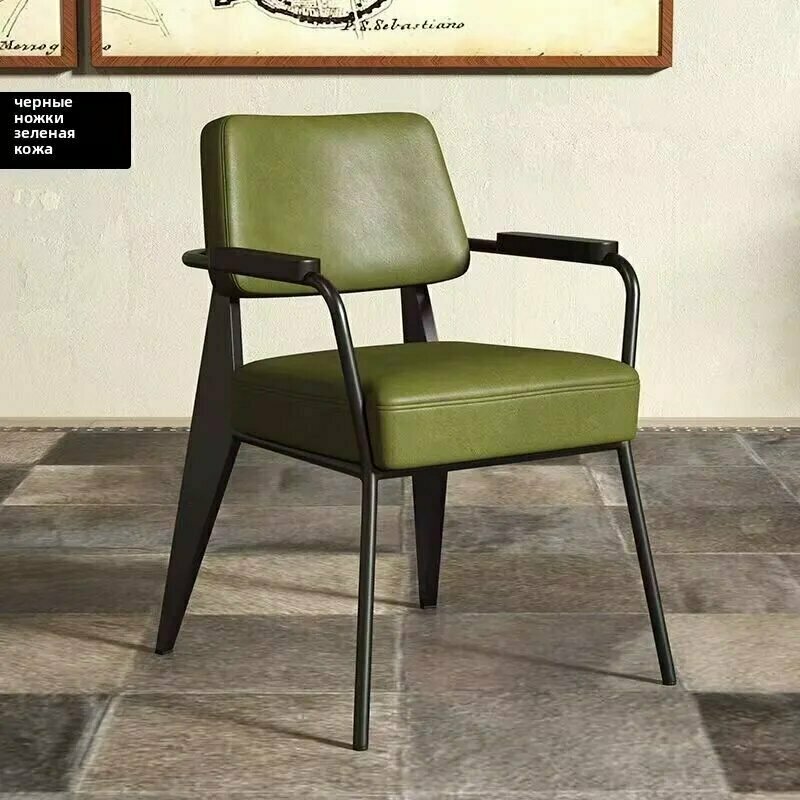 Стул для кухни зеленый (высота 79 см, высота сиденья 66 см) с подушкой, подходит для быта