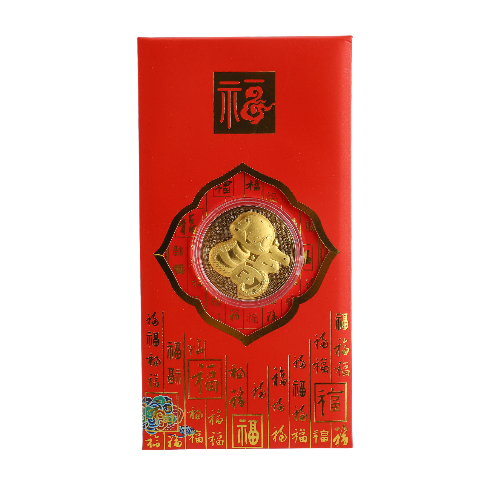 Золотая монета Красный конверт Год Змеи Счастливые денежные конверты для праздника Весны Новый год