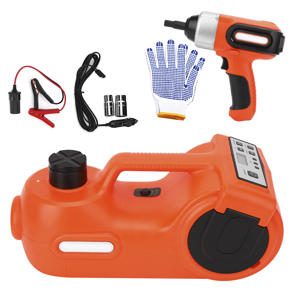 DC12V 5T 3-в-1 автомобильный электрический напольный домкрат гидравлический подъемный комплект для замены шин 155-450 мм