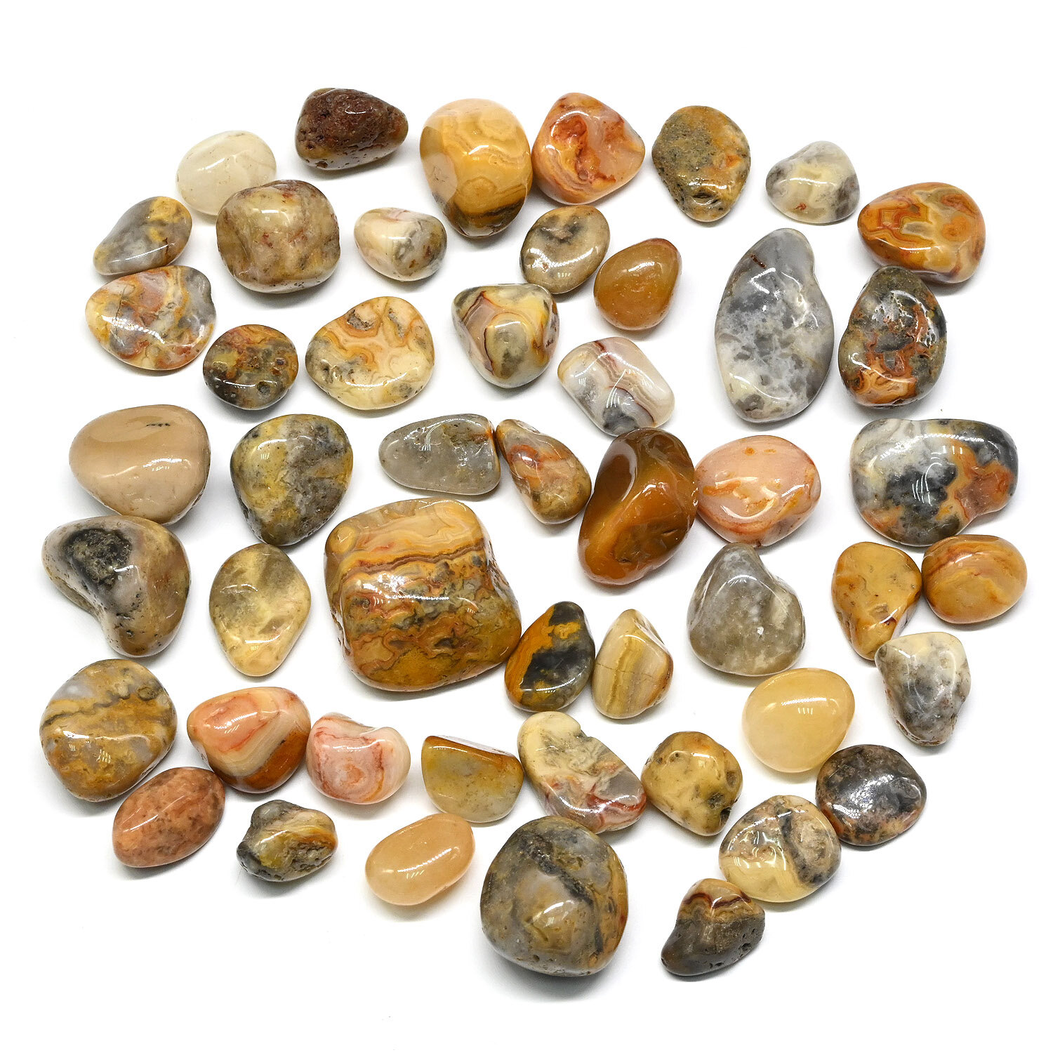 Агат "Crazy" галтовка фракция 10-20мм, упаковка 100г .