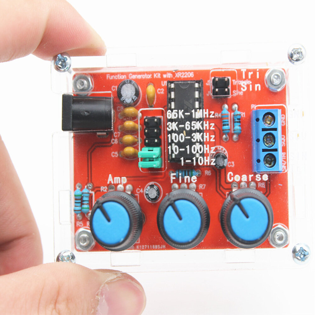 XR2206 Высокоточный генератор сигналов DIY Kit Генератор функций с регулируемой частотой 1 Гц-1 МГц (Руководство по эксплуатации компонентов)