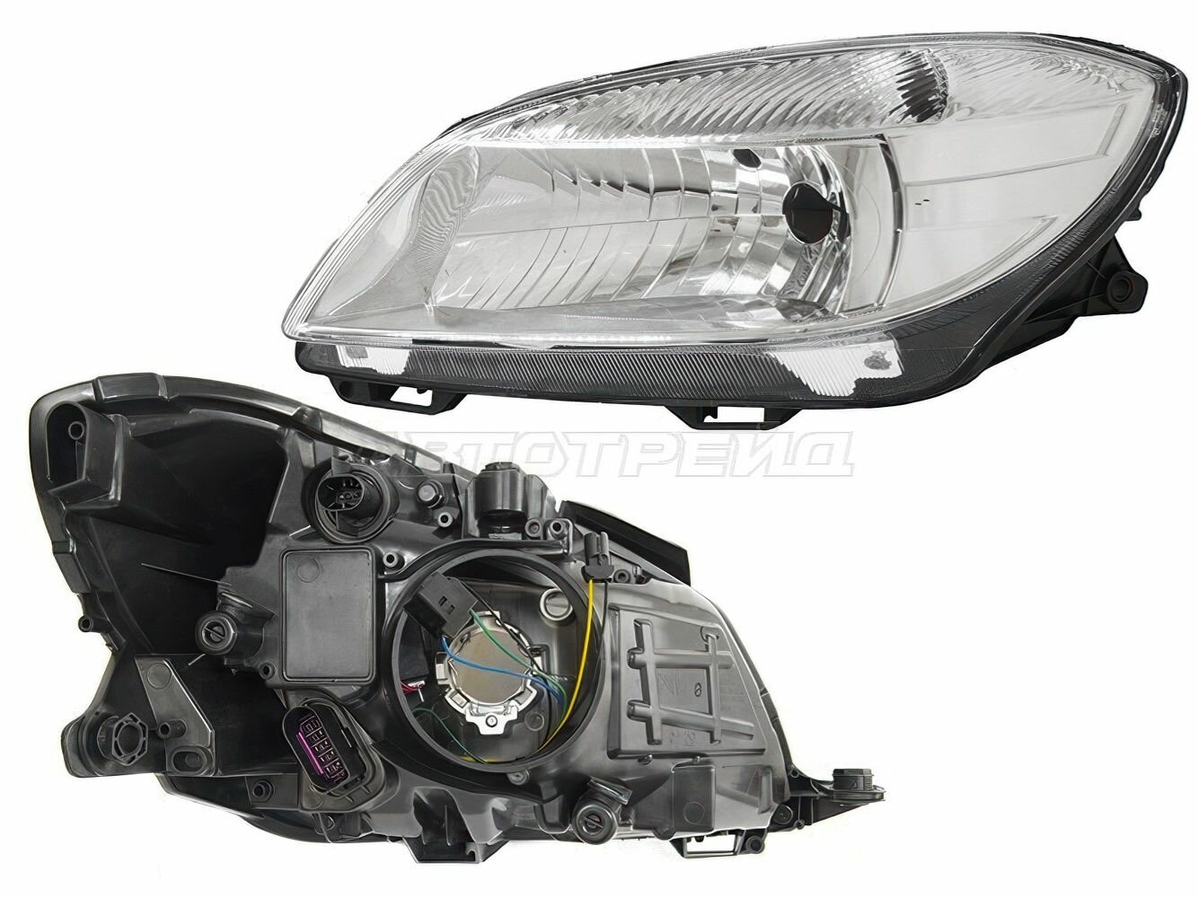 Фара левая для Шкода Фабиа, Румстер арт ST6651122L SAT