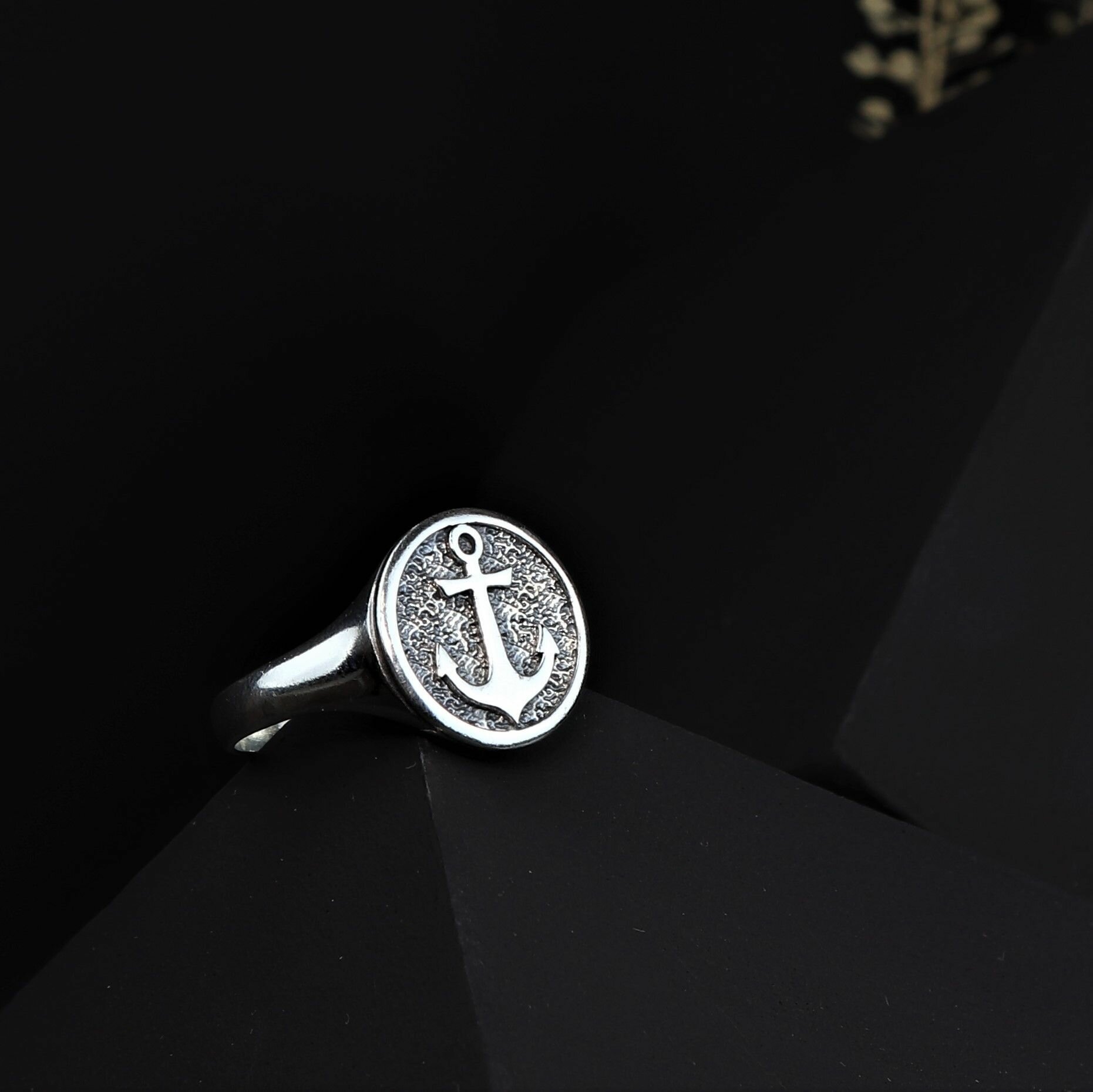 Печатка, серебро, 925 проба, чернение, оксидирование