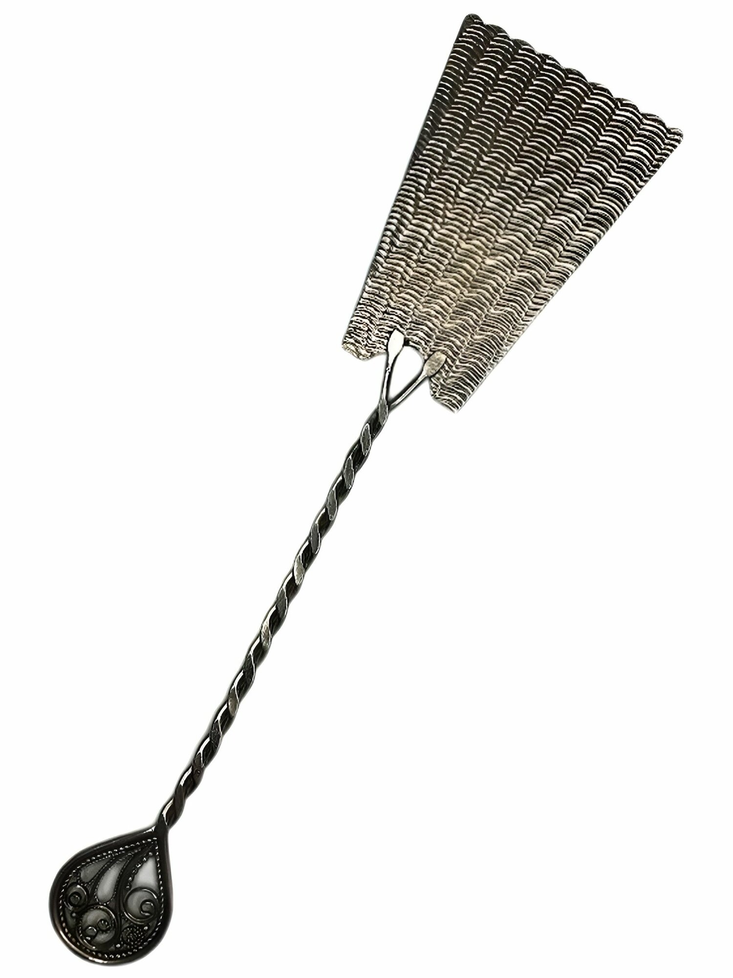 Прибор столовый винтажный "лопатка для торта праздничная", 27см, нержавейка, скань, рельеф