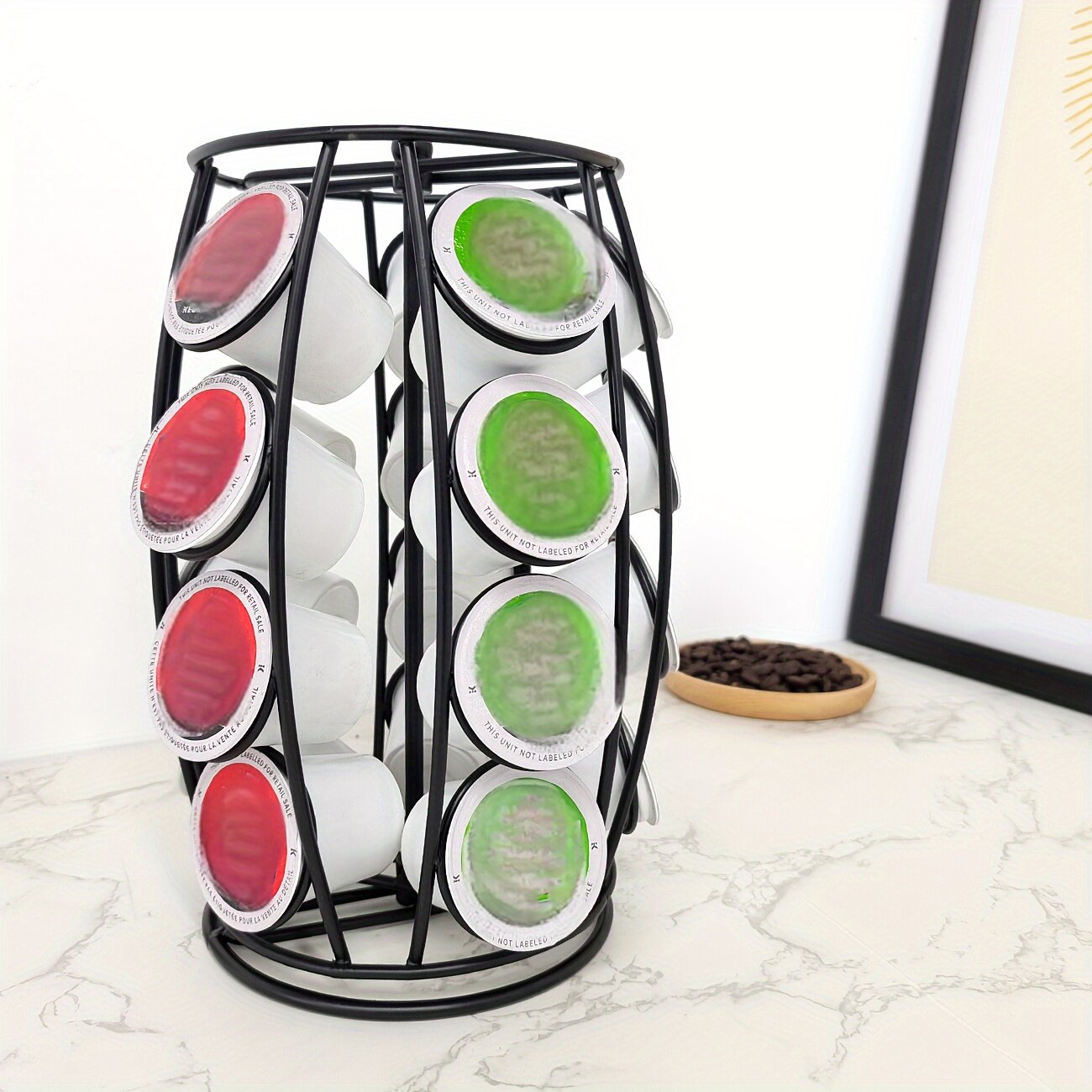 K-Cup Стеллаж для хранения кофейных капсул, вращающийся, металл, черный, на 20 капсул