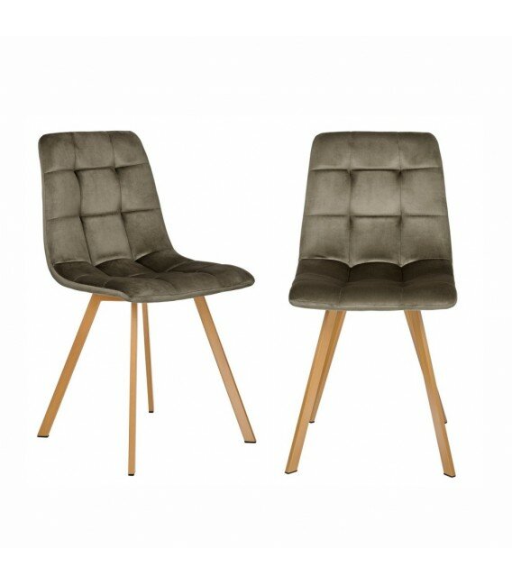 Стул Easy тёмно-коричневый с ножками под дерево (Комплект 2 шт.)