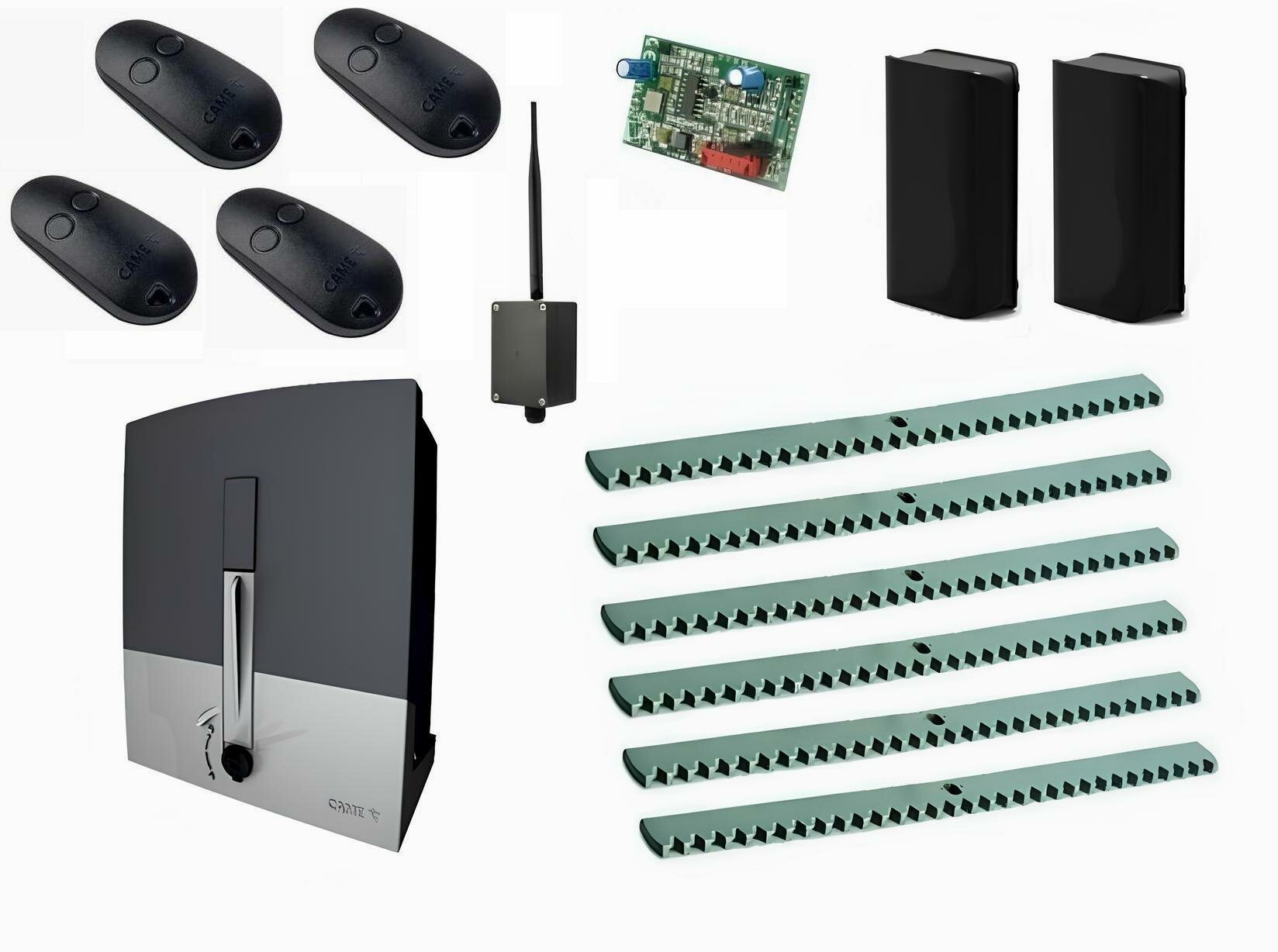 Автоматика для откатных ворот BXL04AGS KIT6-FA-BT-T4, комплект: привод, радиоприемник, 4 пульта, фотоэлементы, 6 реек, Bluetooth-модуль