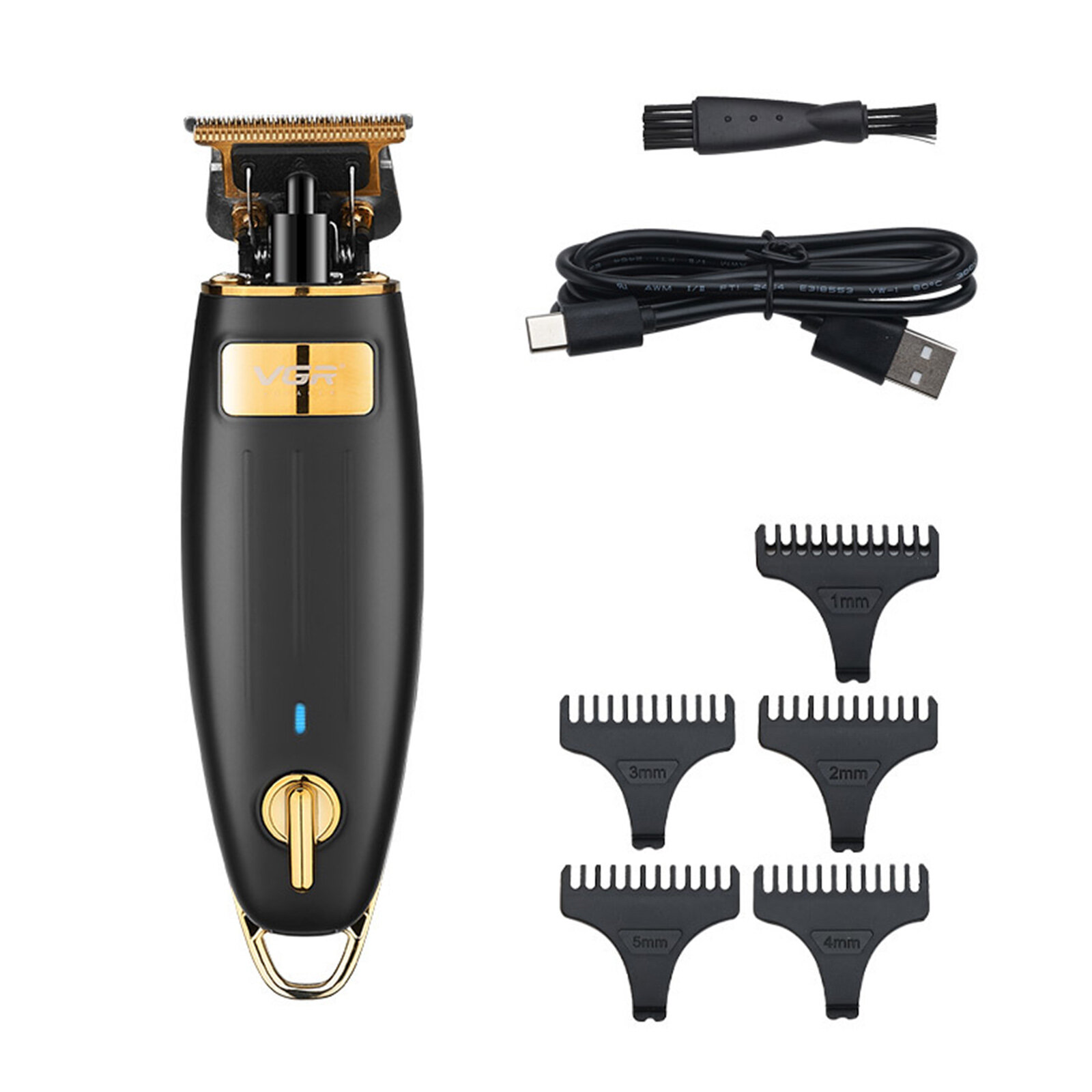Проводной беспроводной стригальный аппарат V-192 для мужчин набор для стрижки волос и груминга с ограничительными насадками перезаряжаемый триммер для мужчин барберы дом цвет золото/серебро материал металл+ABS напряжение 110-240V мощность 5W емкость