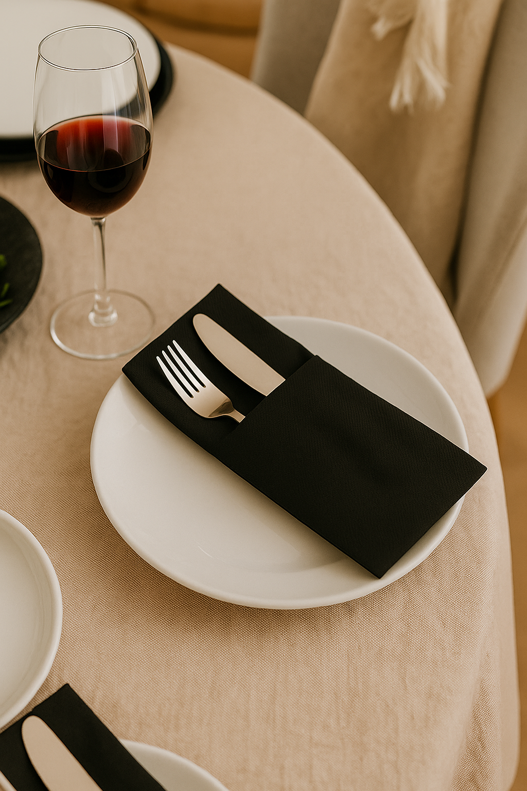 Набор конвертов для приборов - 2 шт. Этель "Home collection black" 22×10 см