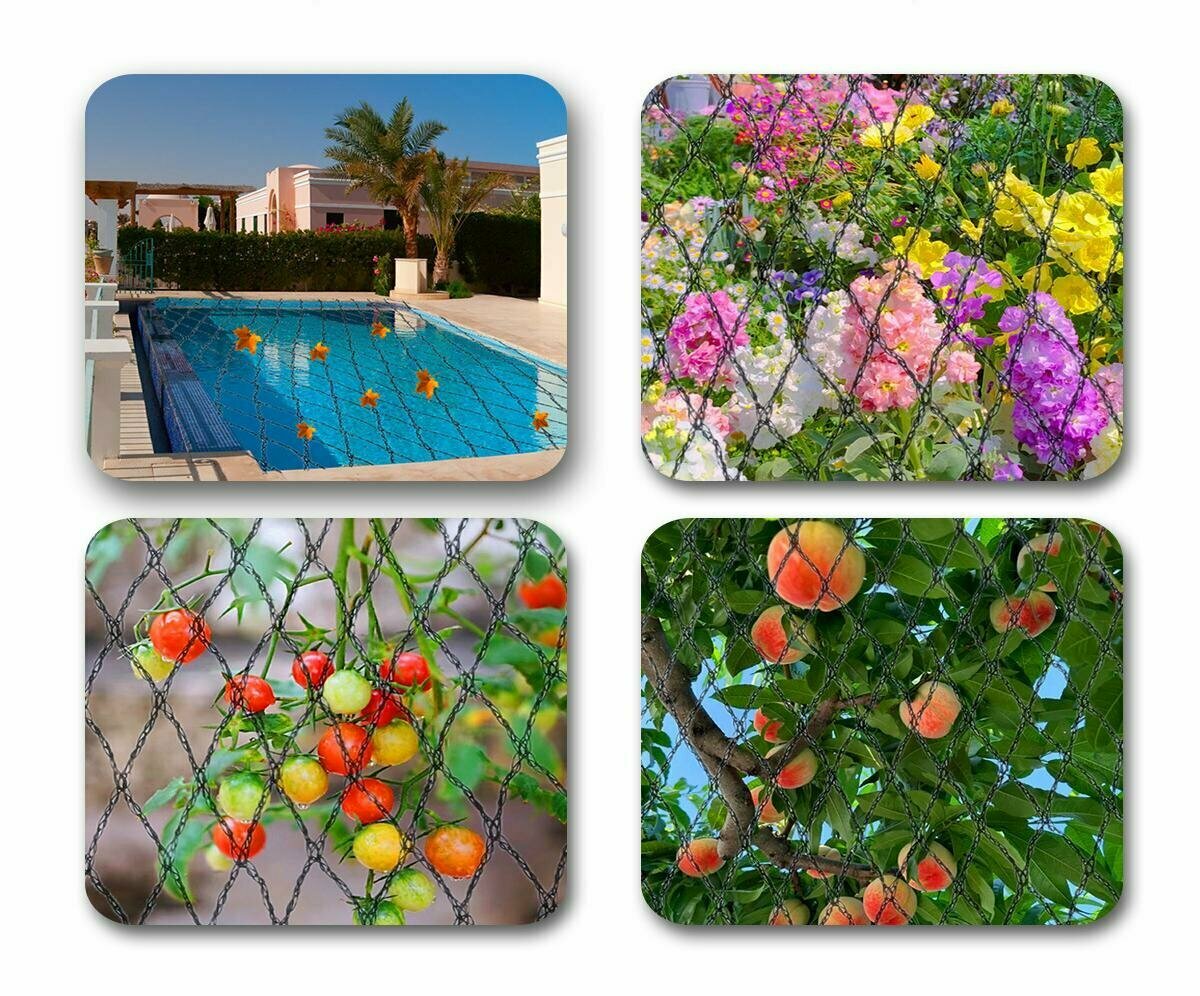 Сетка для пруда Защита от птиц, садовая, пластиковая, 4.5 м x 10м（Бесплатно 10 гвоздей + 50 кабельных стяжек）