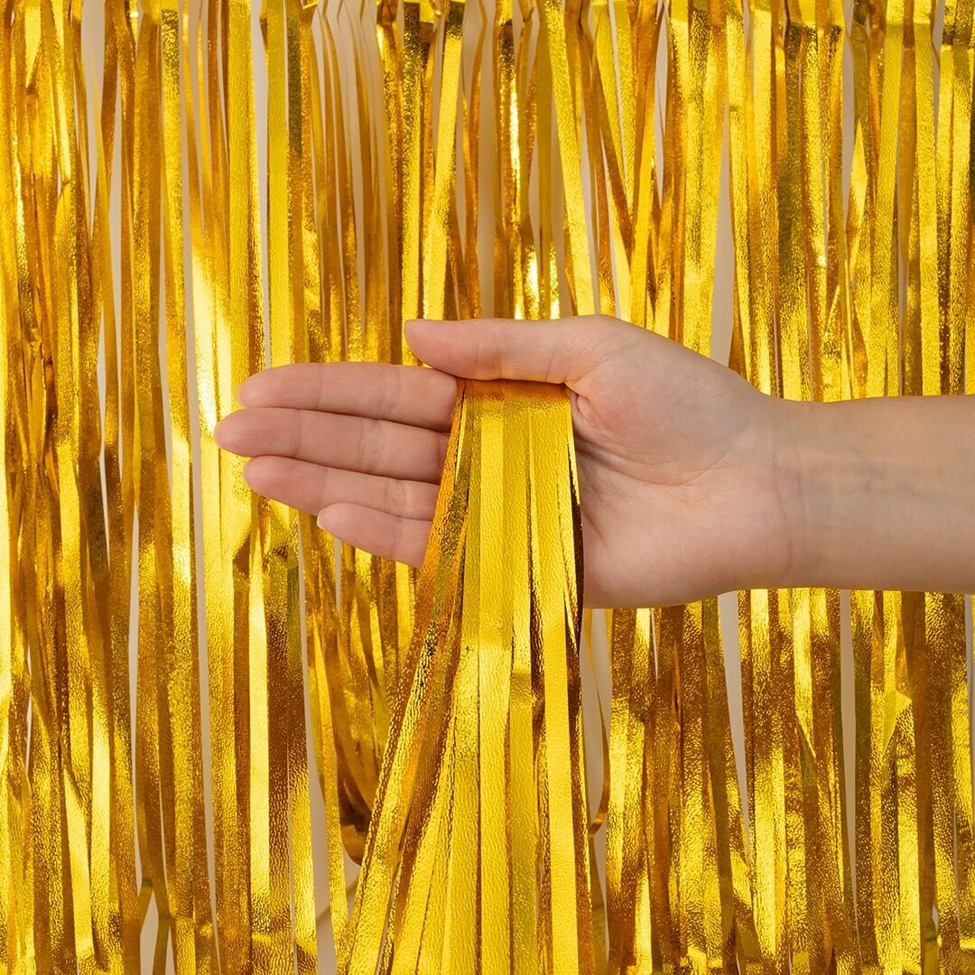Дождик-занавес Волна веселья Фактурный золото, 100х200 см, 77 г