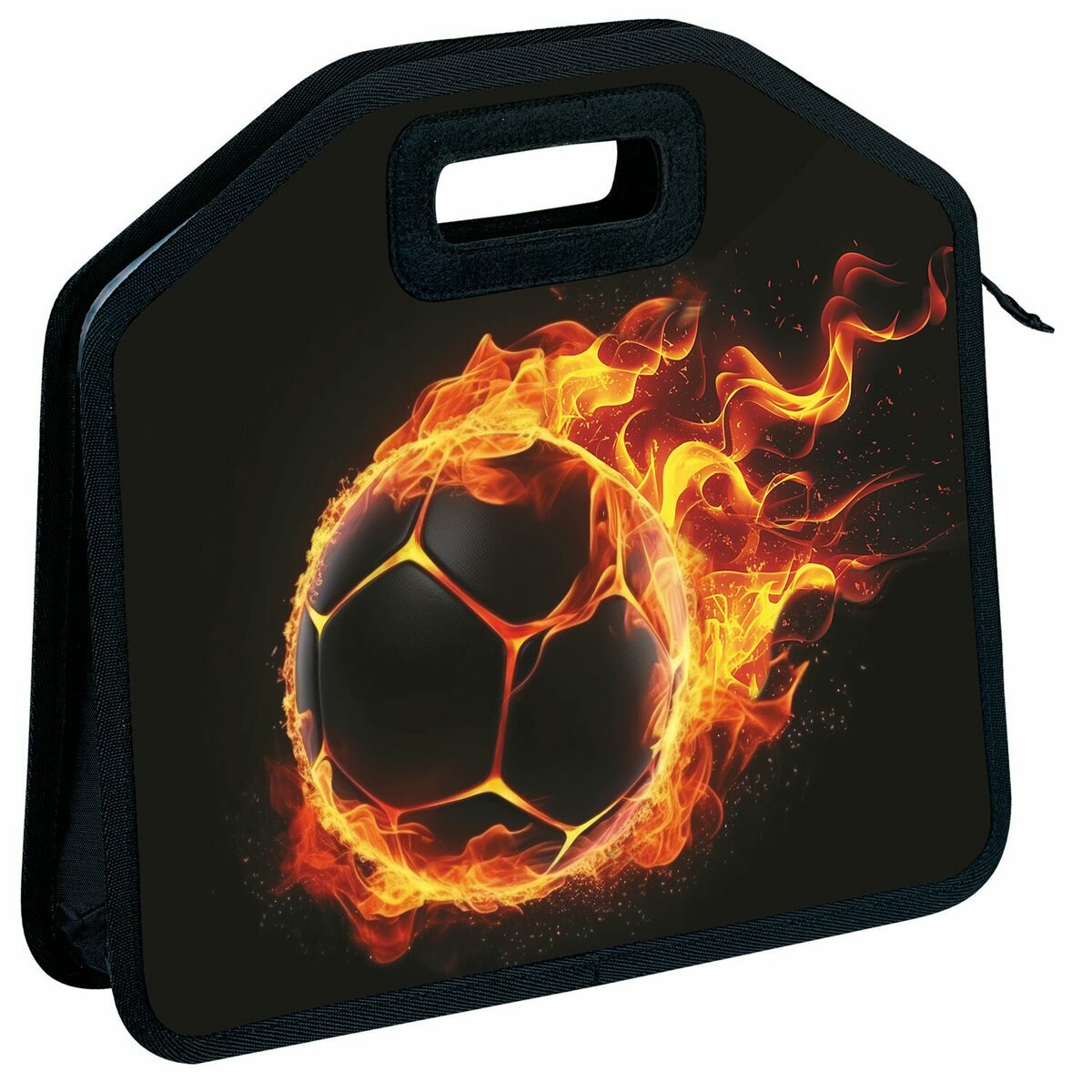 Папка-сумка с ручками Юнландия "Fire ball", 1 отделение, фетровые ручки, 34х30х11см (273381)