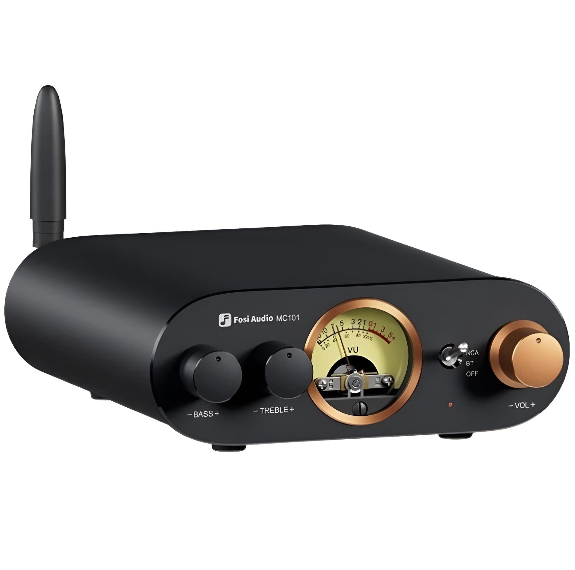 Цифровой усилитель звука Fosi Audio MC101 с Bluetooth 5.3 и с VU-метром (100Wx2)