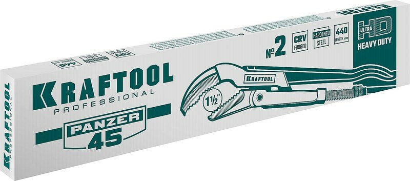 Ключ трубный Kraftool 2735-15_z02 Panzer-4, №2, 1.5, 440мм, с изогнутыми губками