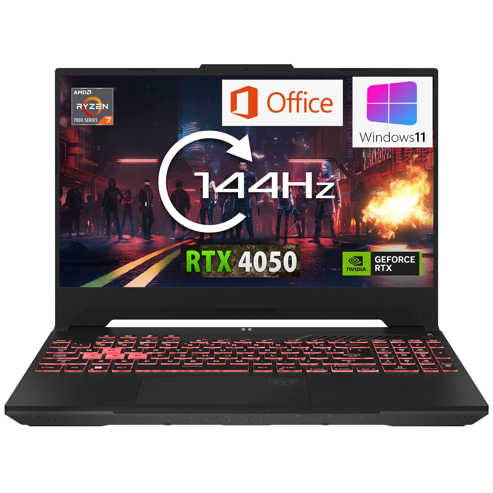 Игровой ноутбук 16" ASUS TUF: Ryzen 7-7445HS,32 Gb DDR5, SSD 1 TB, RTX 4050-6 GB, Win 11 Pro+Office, рус. клав.