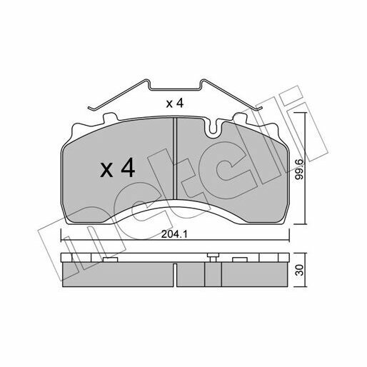 Колодки тормозные к-т дисковый тормоз для автомобиля, METELLI 22-0590-0 (1 шт.)