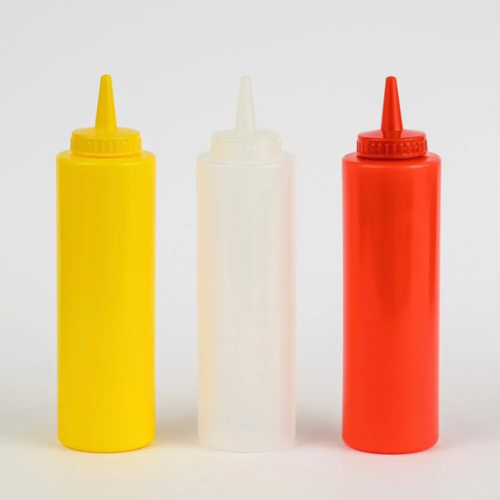 Ёмкость для соуса 3 шт, бутылка для кетчупа , 355 мл, цвет жёлтый, красный, белый