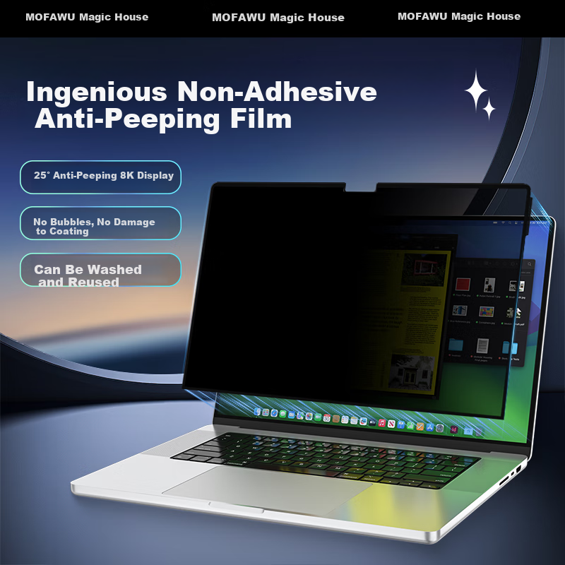 Mofawu Magnetic Privacy Screen Protector for 25 Models of MacBook Air 15.3-inch M4 M3 Apple Laptop Protective Film Air 15 Electrostatic Adsorption 15.3-inch M2 HD Film