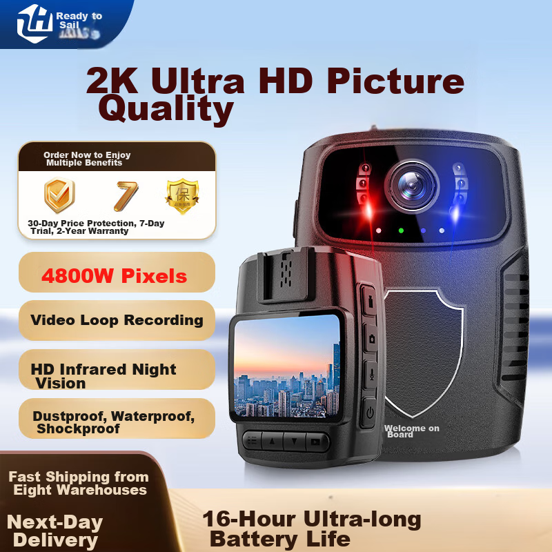 Zhunhang DSJ-A8 скрытая мини-камера для правоохранительных органов 2K Ultra HD 64 ГБ памяти Функции：Улучшенная версия