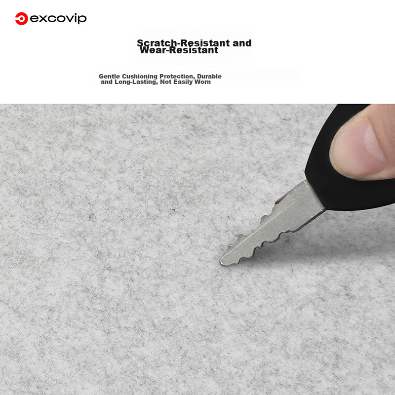 EXCO Felt Mouse Pad, Desk Mat, Extra Large, Computer Desk, Office, Gaming, Wear-Resistant, Non-Slip, Rubber Bottom, Thickened, E-Sports Keyboard Pad, 800*300mm, Rollable And Portable, Light Gray 0298