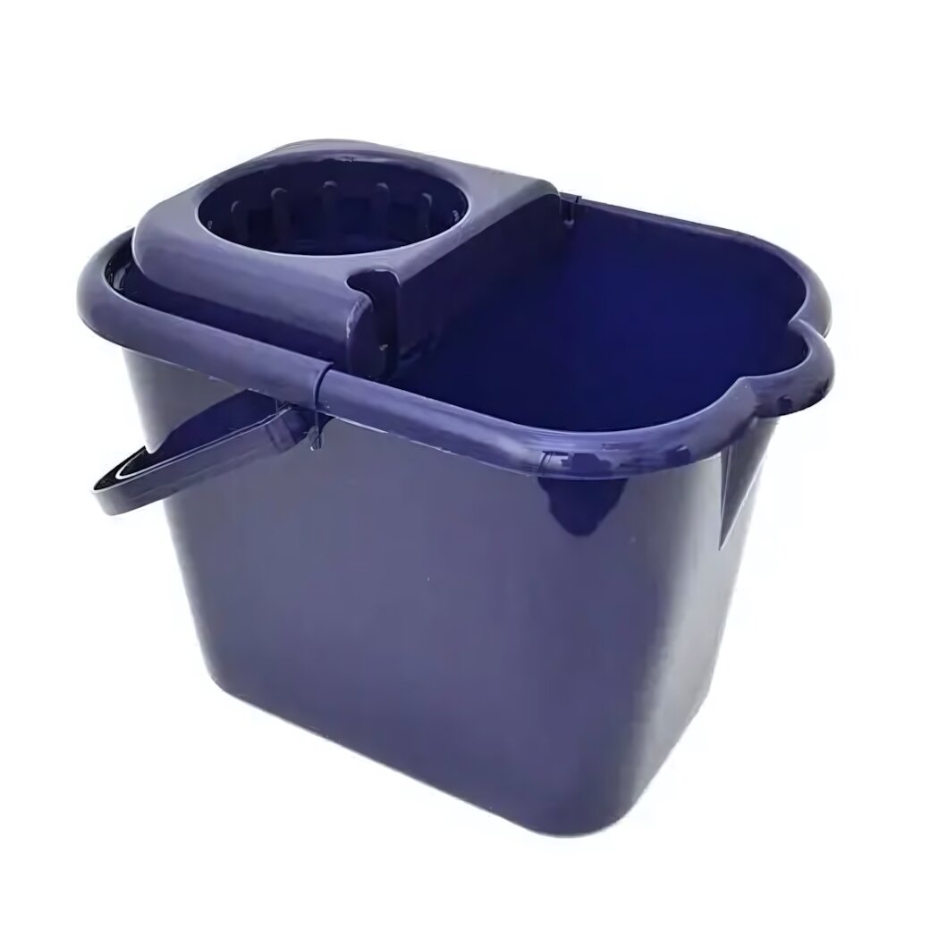Ведро с отжимом 16л, пластик глянцевый, цвет в ассортименте, прямоугольная форма