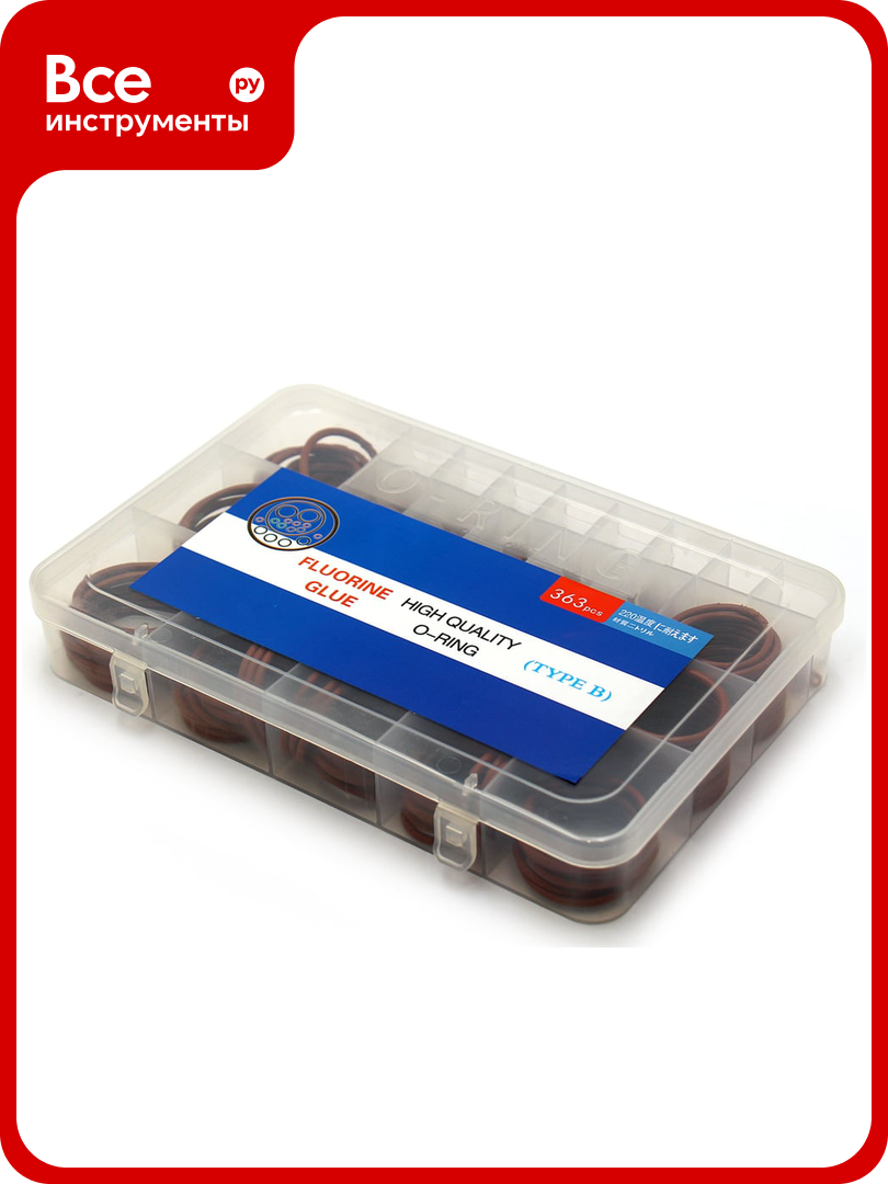 Набор колец фторкаучуковых уплотнительных O-Ring FKM70 дюйм. (№5v) 363 шт HIMPT 00-00011084, дюймовых соединений