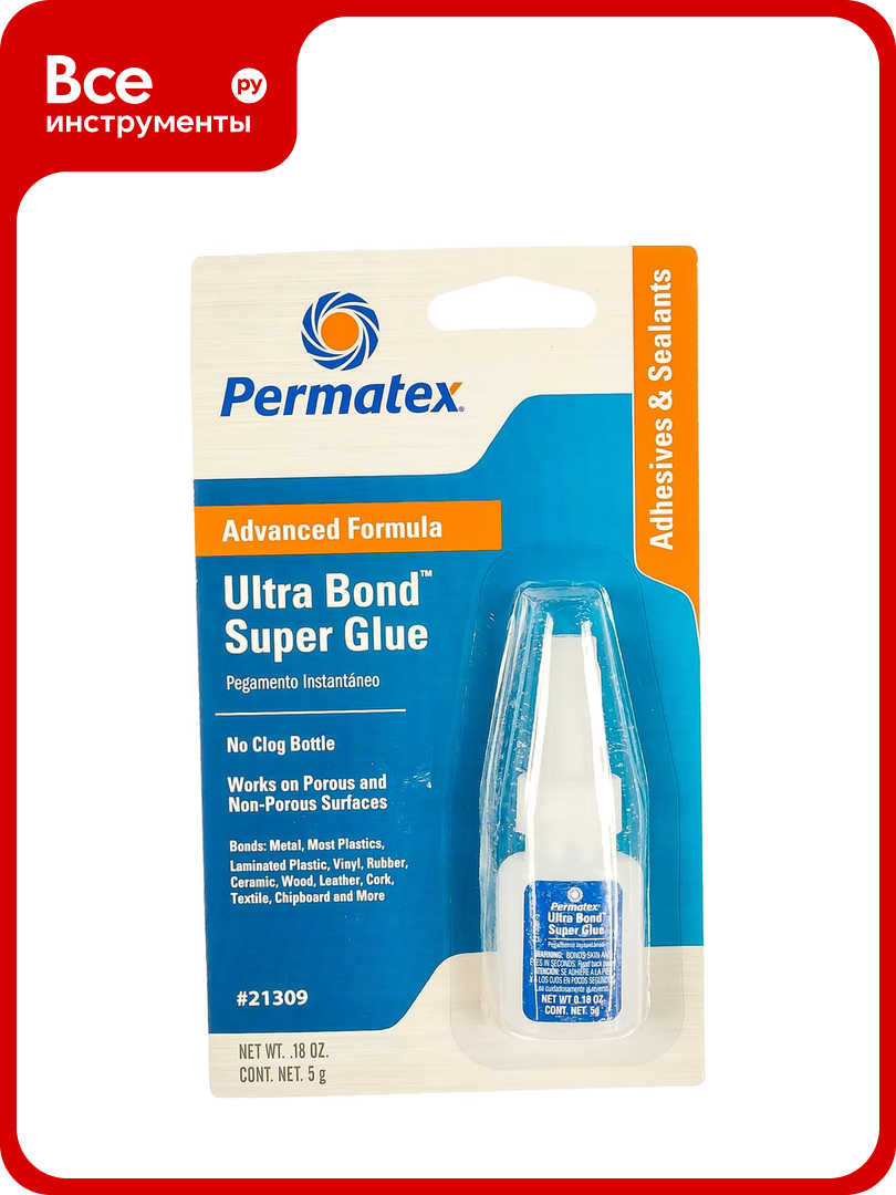 Супер клей PERMATEX ультра бонд сверхпрочный 5г 21309