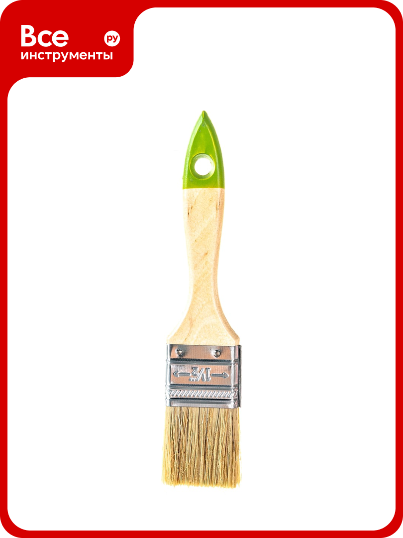 Плоская кисть, 36 мм натуральная щетина, деревянная ручка СИБРТЕХ 82262