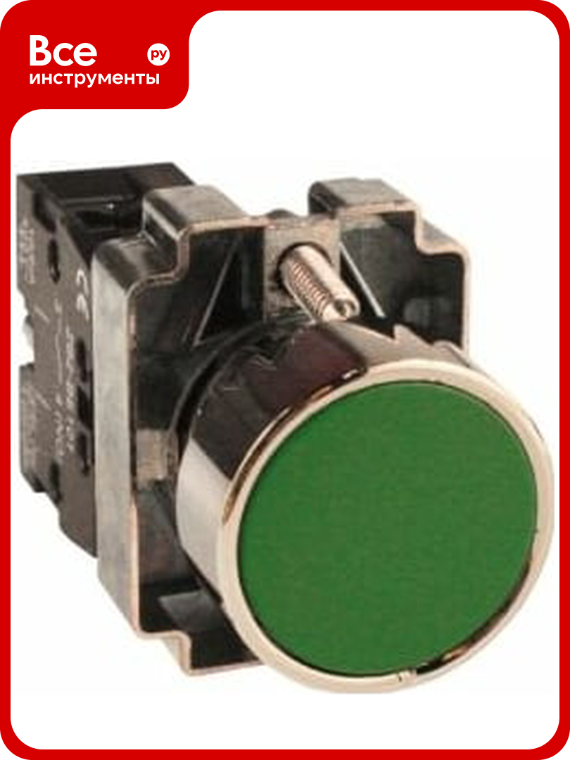 Кнопка EKF BA31 зеленая, без подсветки, высокая степень защиты, предназначена для промышленного применения