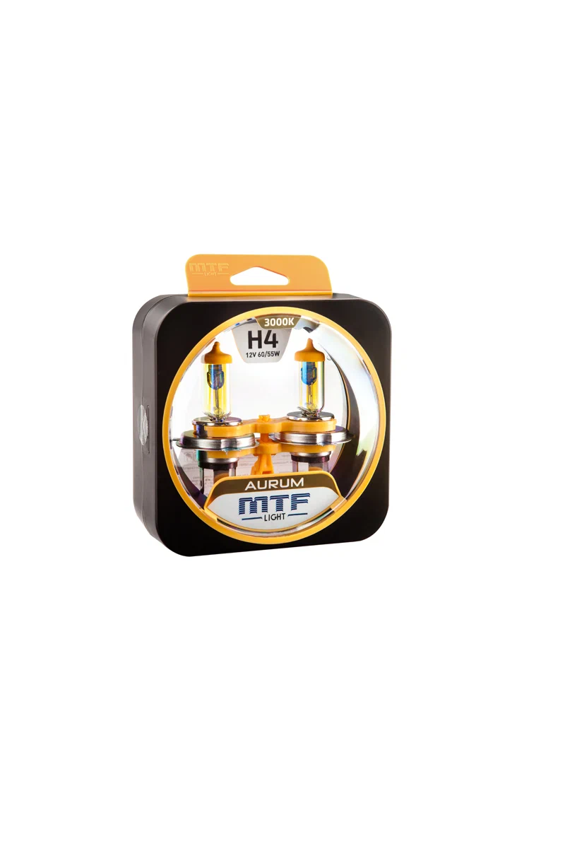 Автомобильные галогеновые лампы MTF light Aurum 3000K H4 12V (2 лампы)